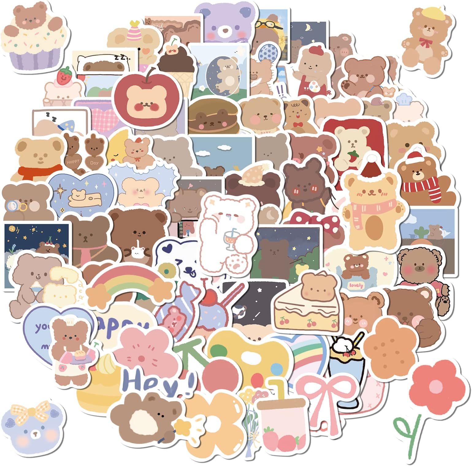 Amazon.com: NEWFUNY 50Pcs Kawaii Stickers for Water Bottles, Cute Vsco ...