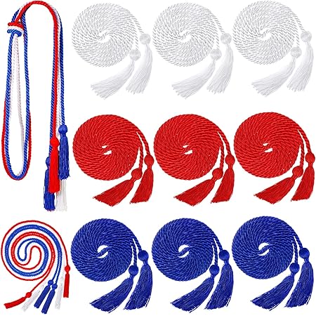 Amazon.com: UIALECG Double Graduation Honor Cords - Red and Royal Blue ...