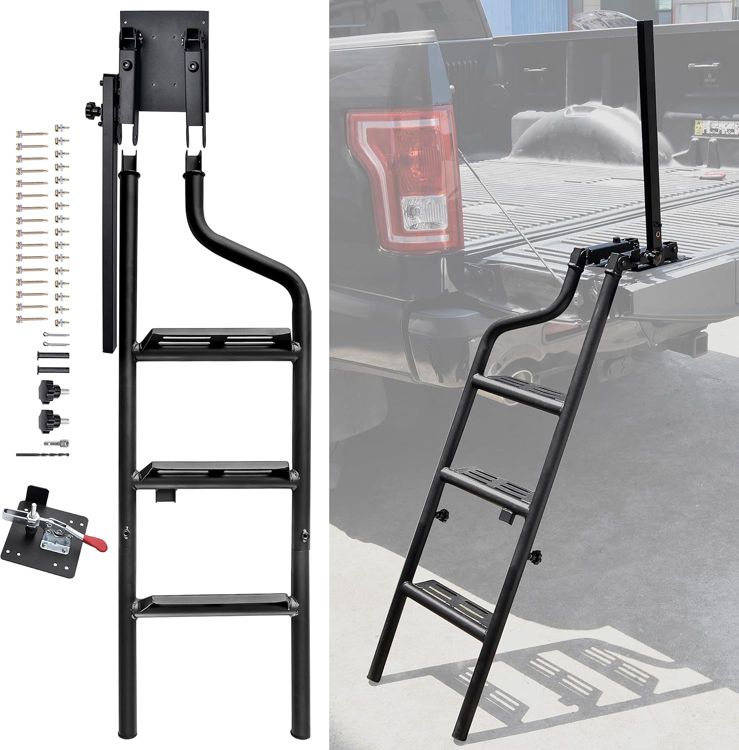 Amazon.com: POKIAUTO 45" Foldable Pickup Truck Tailgate Ladder with ...