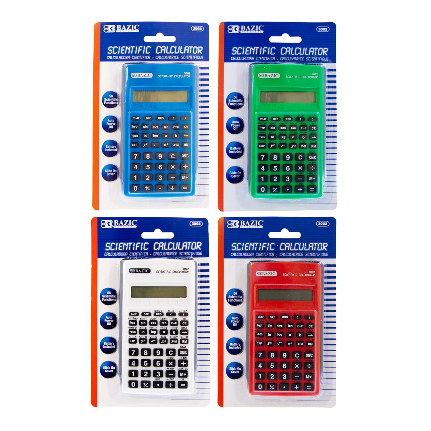 BAZIC Scientific Calculator 56 Function w/Slide-On Case, Engineering ...