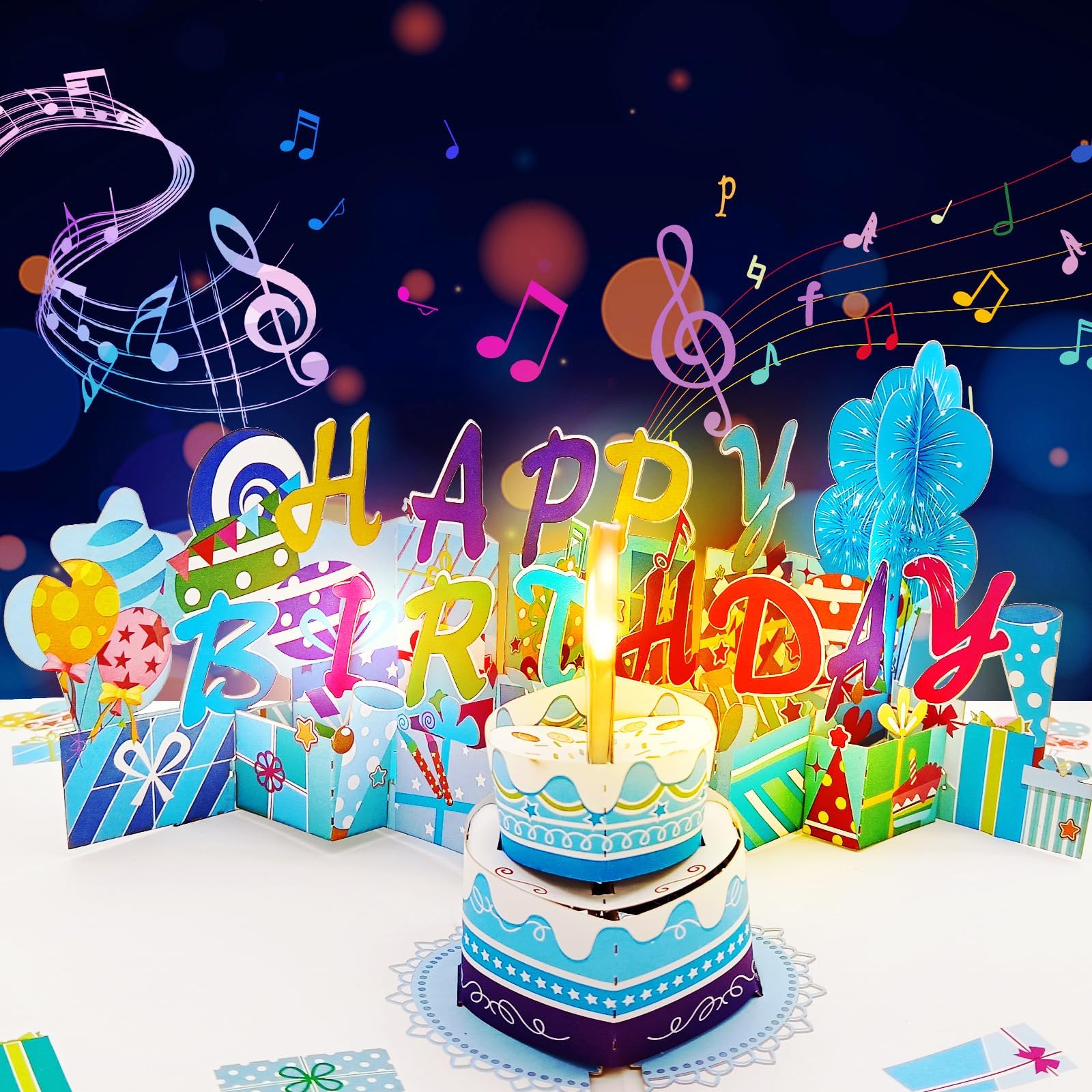 Amazon.com : Designer Pop!, Birthday Pop-Up Greeting Card – Music Note ...
