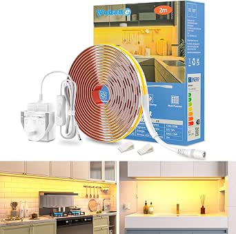 WOBANE 2m COB LED Strip Light,Super Bright Under Cupboard Kitchen ...