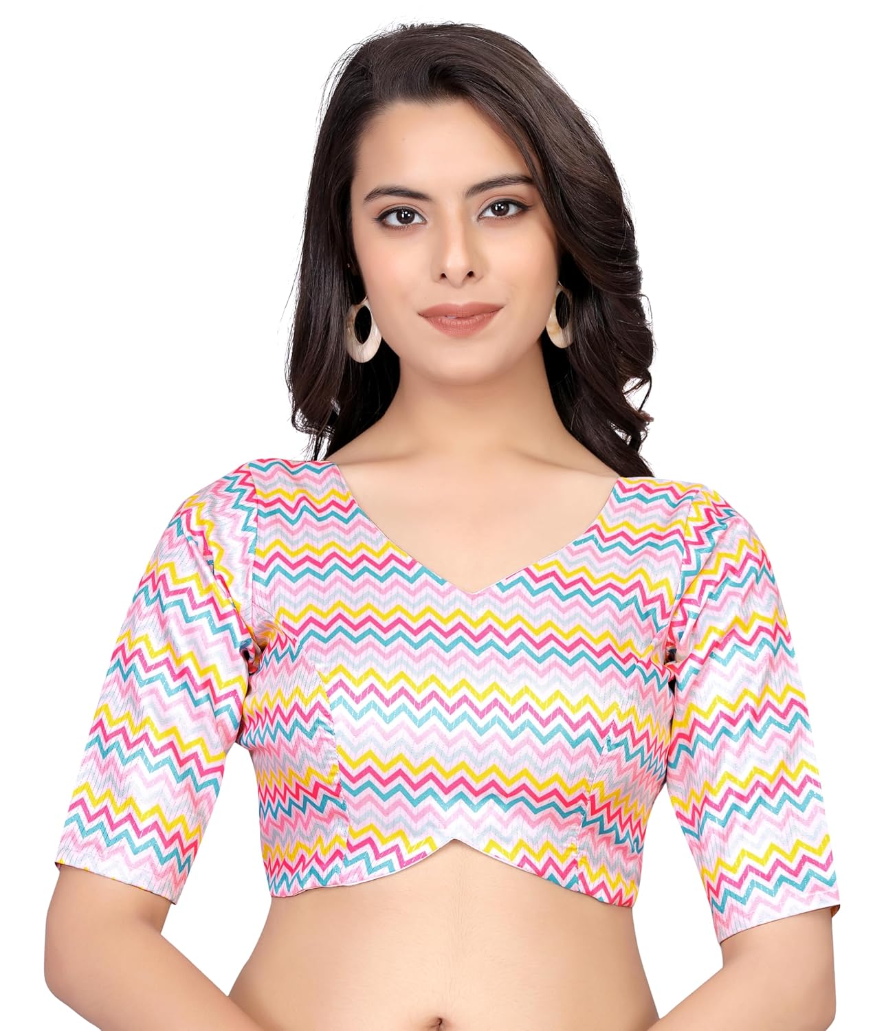 Buy ANANT DESIGNER STUDIO Women's Readymade Blouse for Women Digital Printed Blouse (34, Pink ...