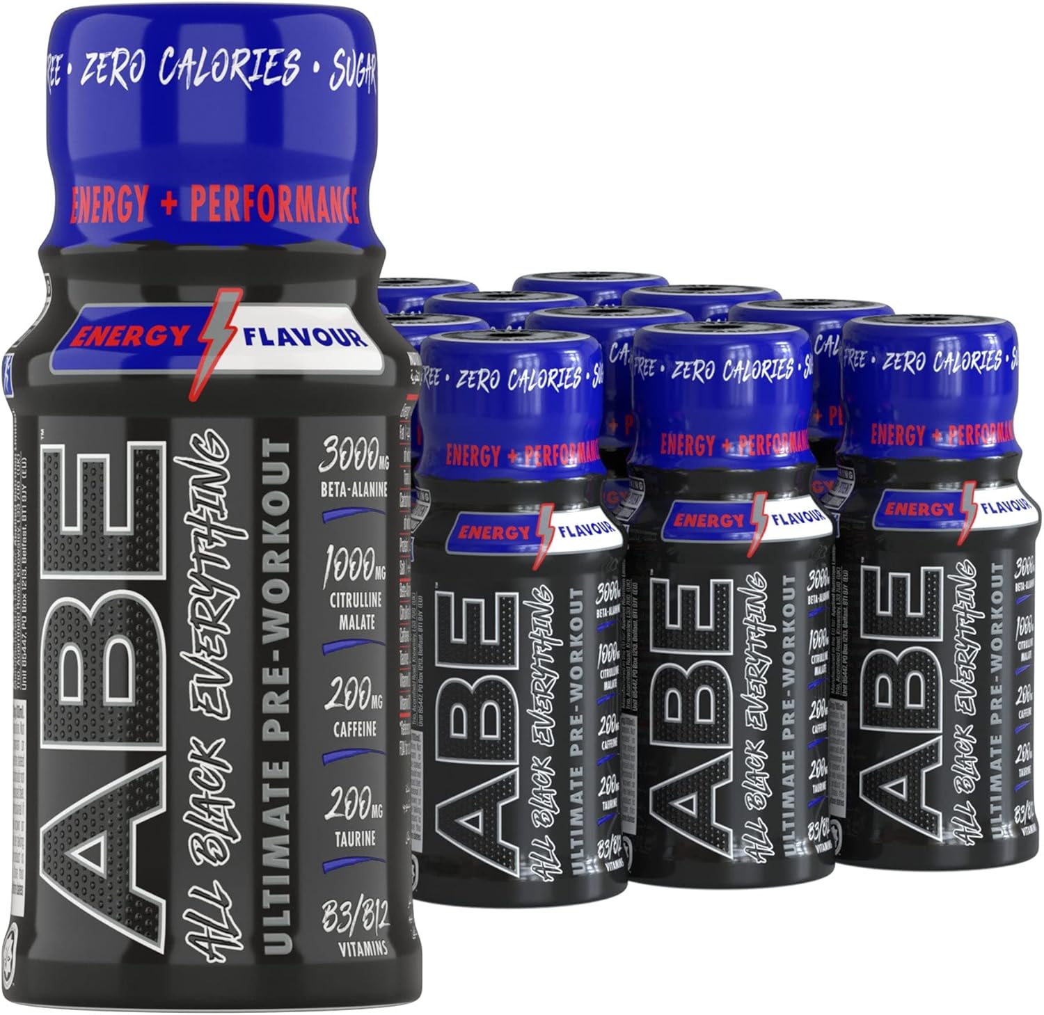 Applied Nutrition ABE Pre Workout Shot - All Black Everything Pre Workout Energy Shots, Physical ...