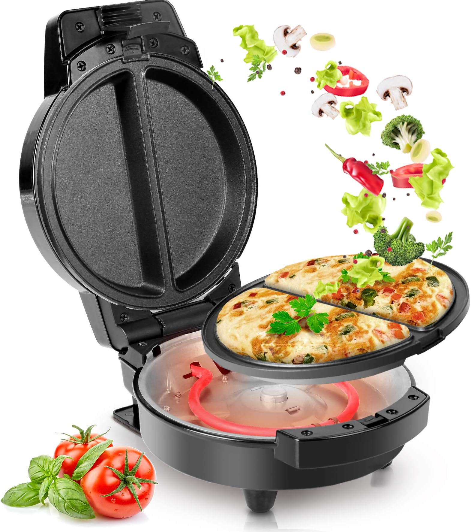 Dual Omelette Maker Electric - Easy Clean Non-Stick Cooking Plate ...