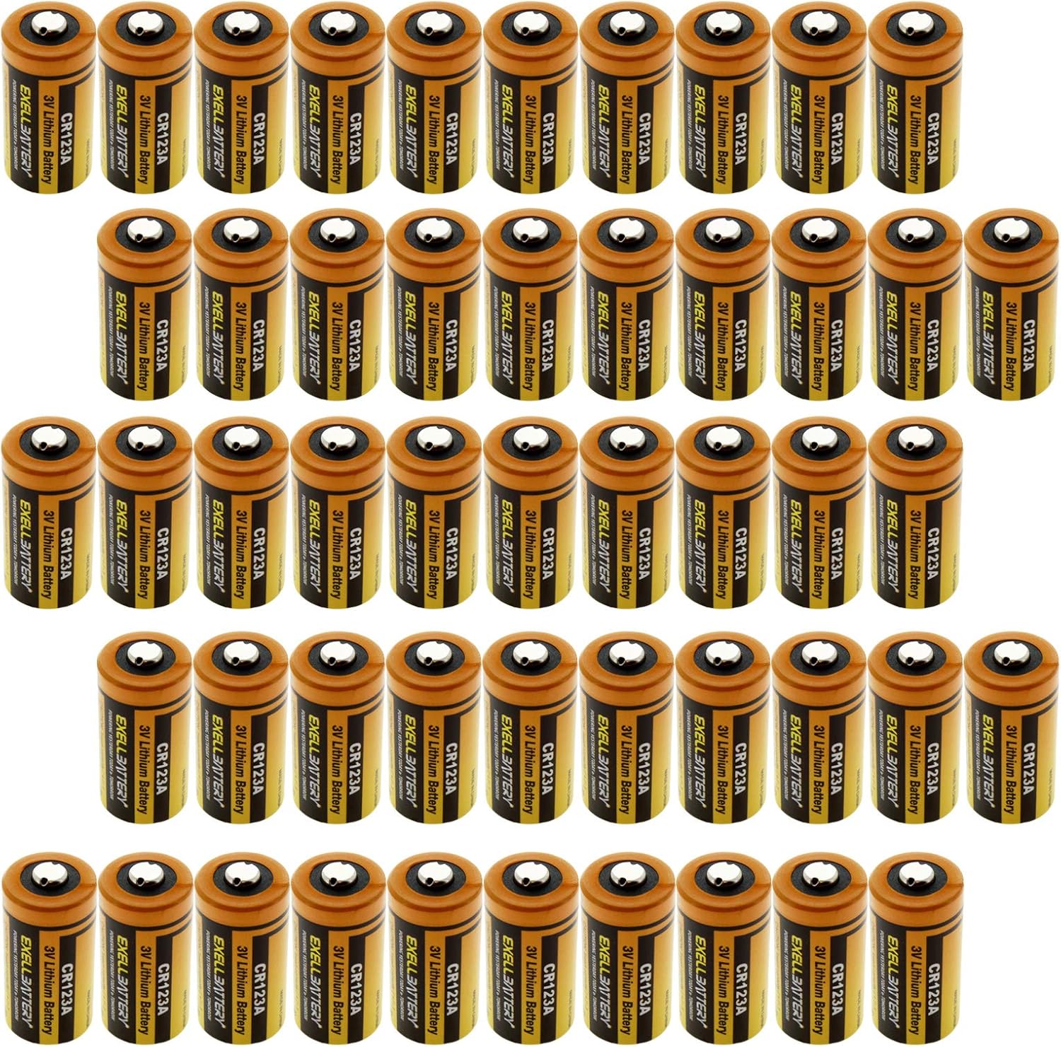 Amazon.com: (50-Pack) 3.0V Exell EB-CR123A Lithium Battery Replaces ...