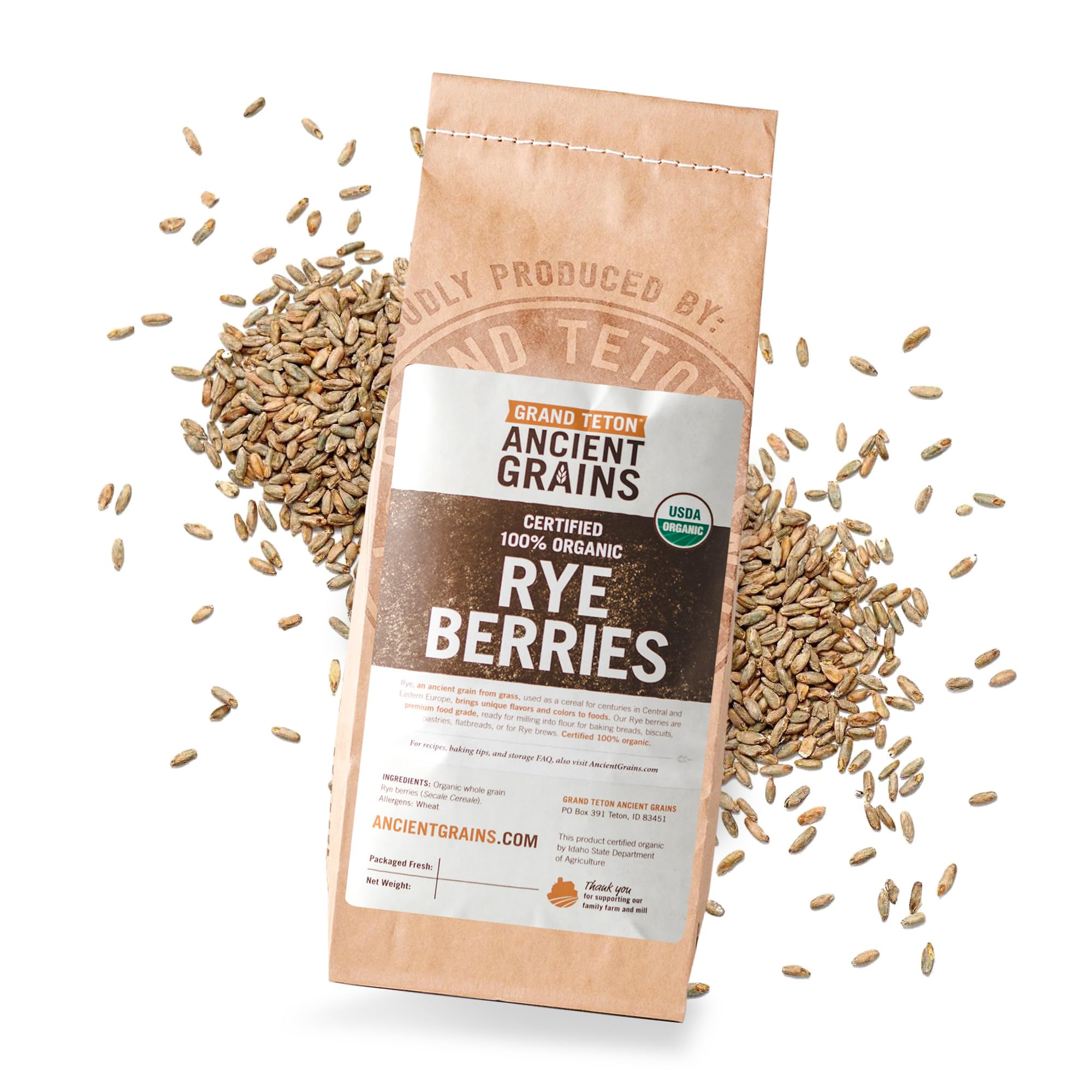 Amazon.com : Grand Teton Ancient Grains - 100% USDA Organic Rye Berries ...