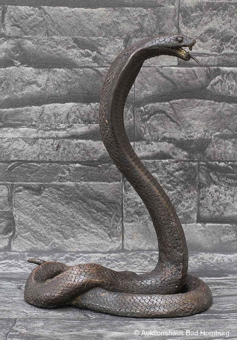 Amazon.com: Bronze sculpture, figure, snake, cobra, bronze sculpture ...