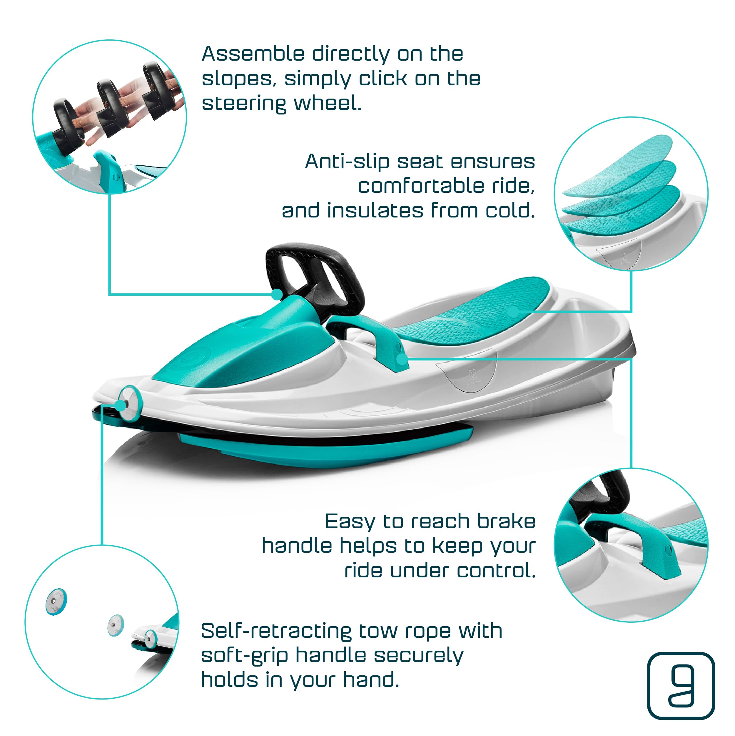 Snapklik.com : Gizmo Riders Stratos Snow Bobsled For Kids- 2 Person ...