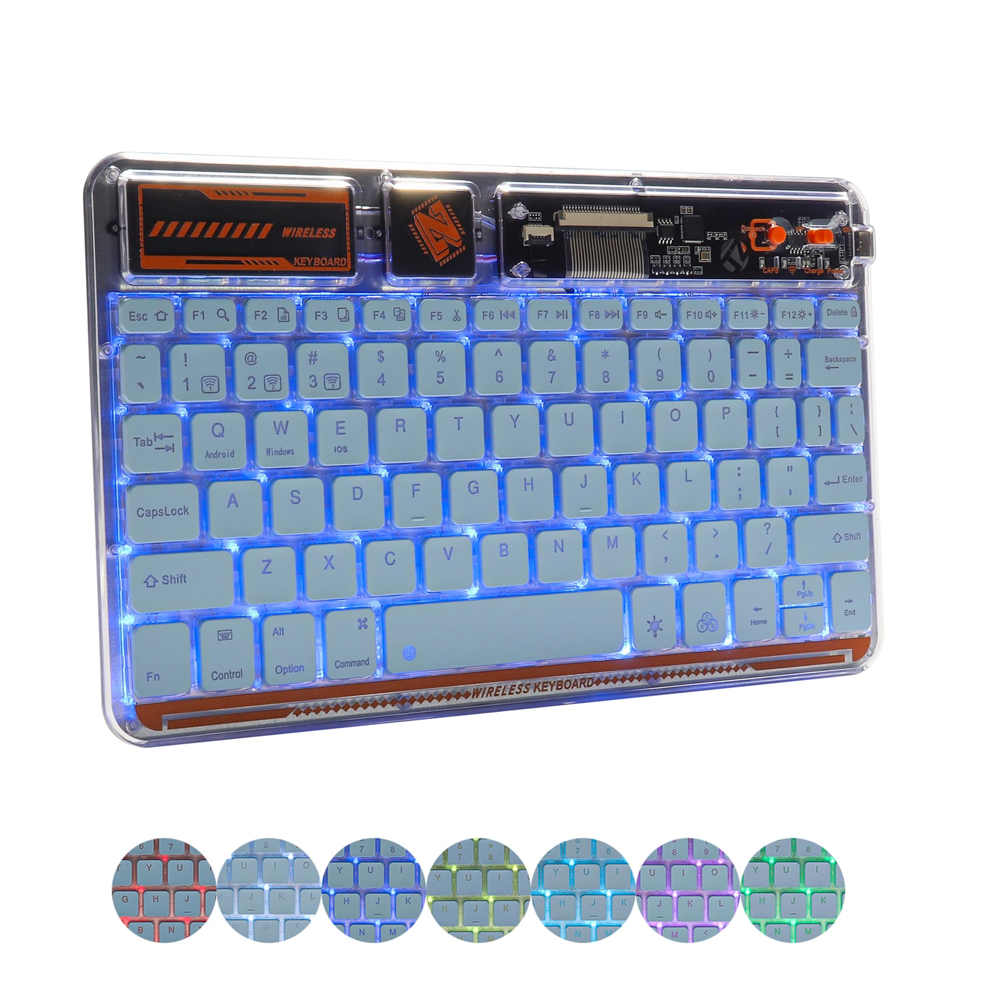 Amazon.com: Thanice Wireless Bluetooth Keyboard,7 Colors Backlit ...