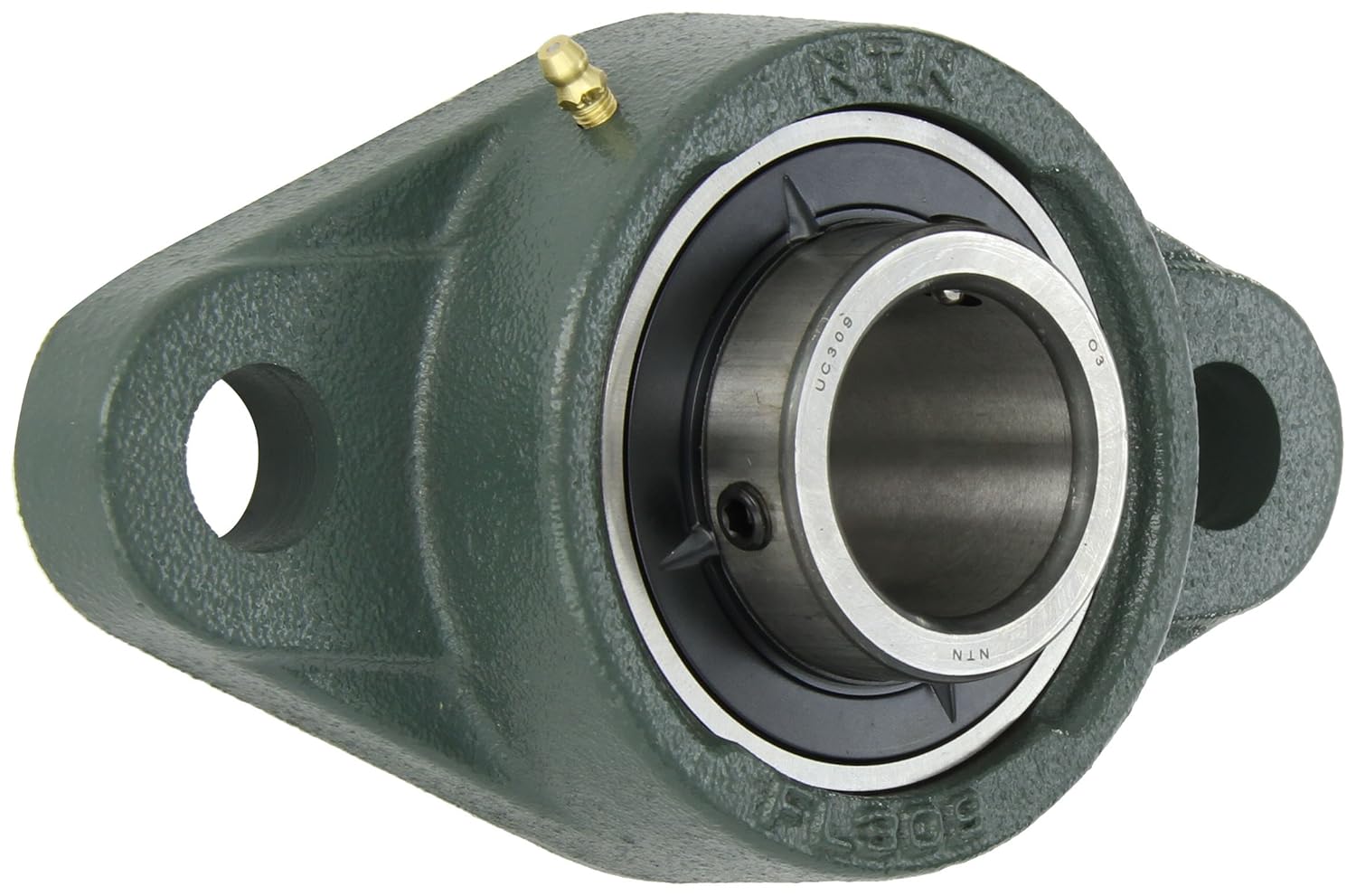 NTN UCFL309D1 Heavy Duty Flange Bearing, 2 Bolts, Setscrew Lock ...