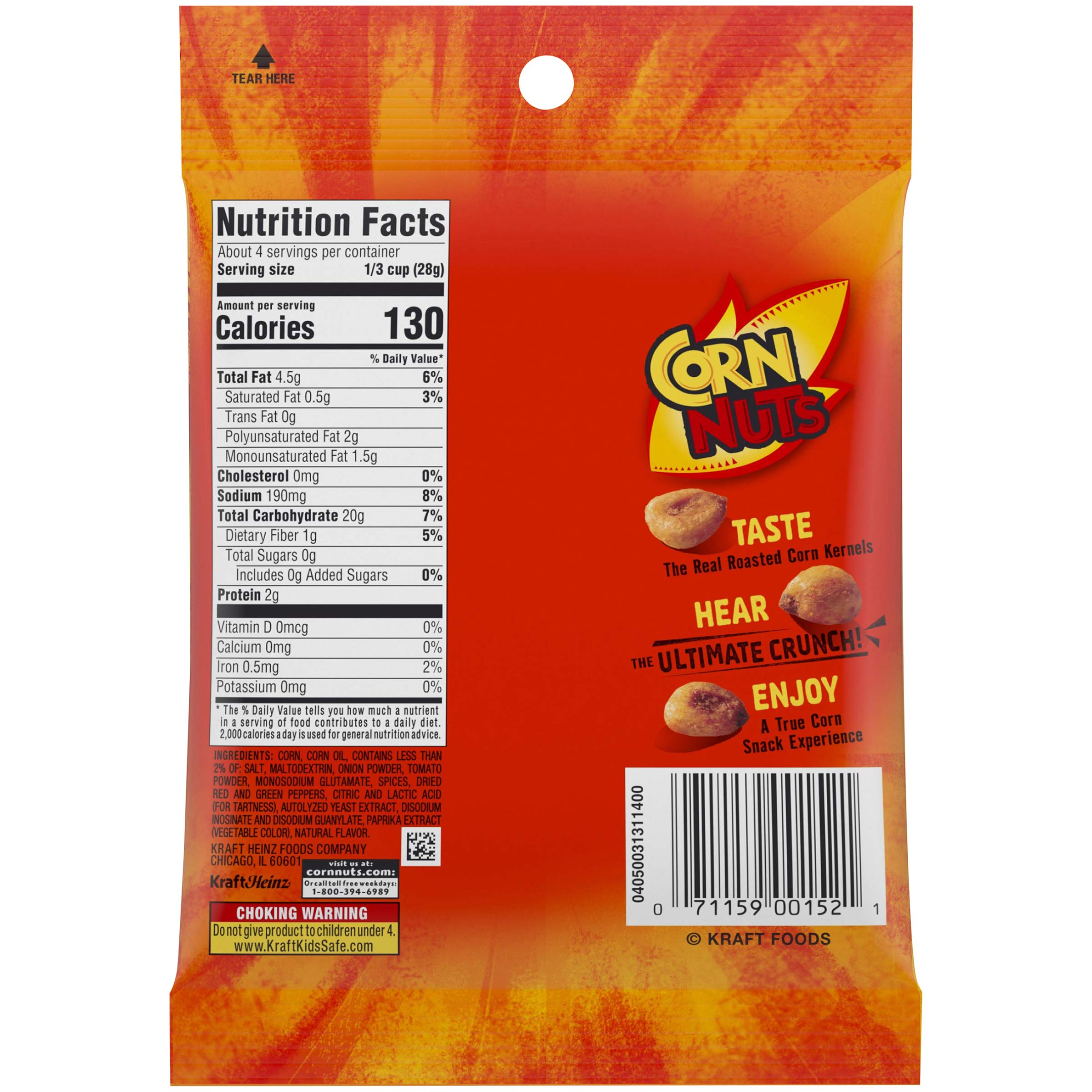 Snapklik.com : CORN NUTS Nacho Crunchy Corn Kernels Snack, 4 Ounce
