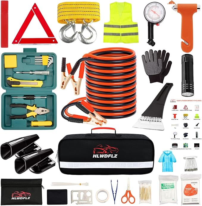 Amazon.com: HLWDFLZ Car Roadside Emergency Kit - 86pcs Winter Traveler ...