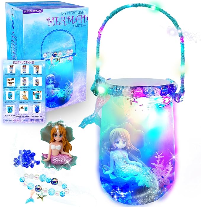 Amazon.com: DIY Mermaid Toy Lantern Night Light Craft Kits - Floating ...