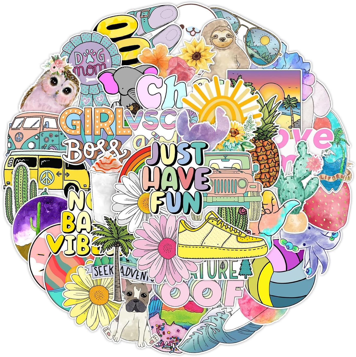 Amazon.com: 100 PCS Water Bottle Stickers for Kids Teens, Waterproof ...