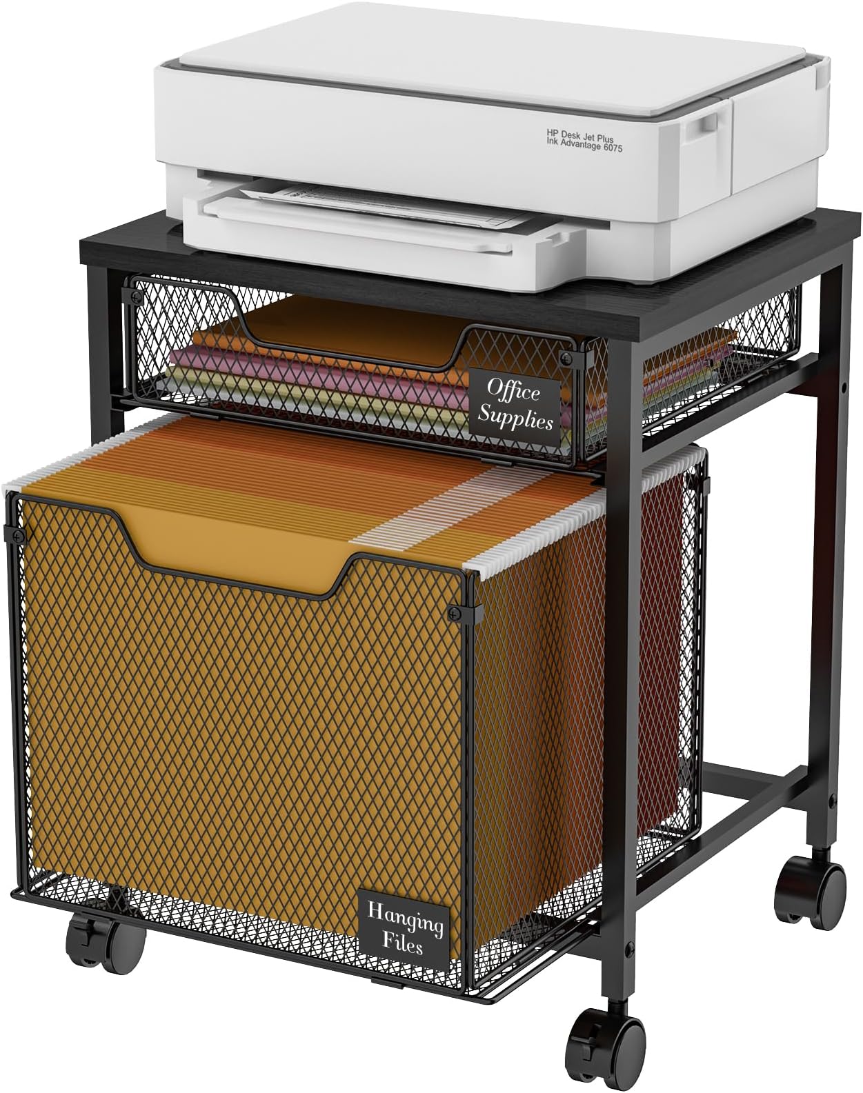 Amazon.com: PULLAFUN 26.3" H 3 Drawer File Cabinet, Rolling File ...