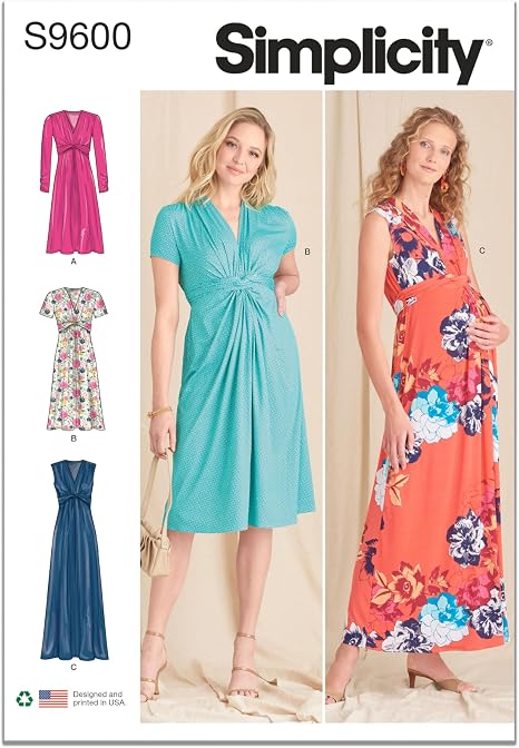 Amazon.com: Simplicity SS9600H5 Misses' Pullover Knit Dress Sewing ...