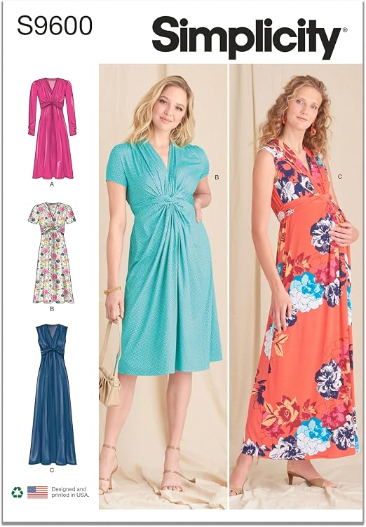 Amazon.com: Simplicity SS9600H5 Misses' Pullover Knit Dress Sewing ...