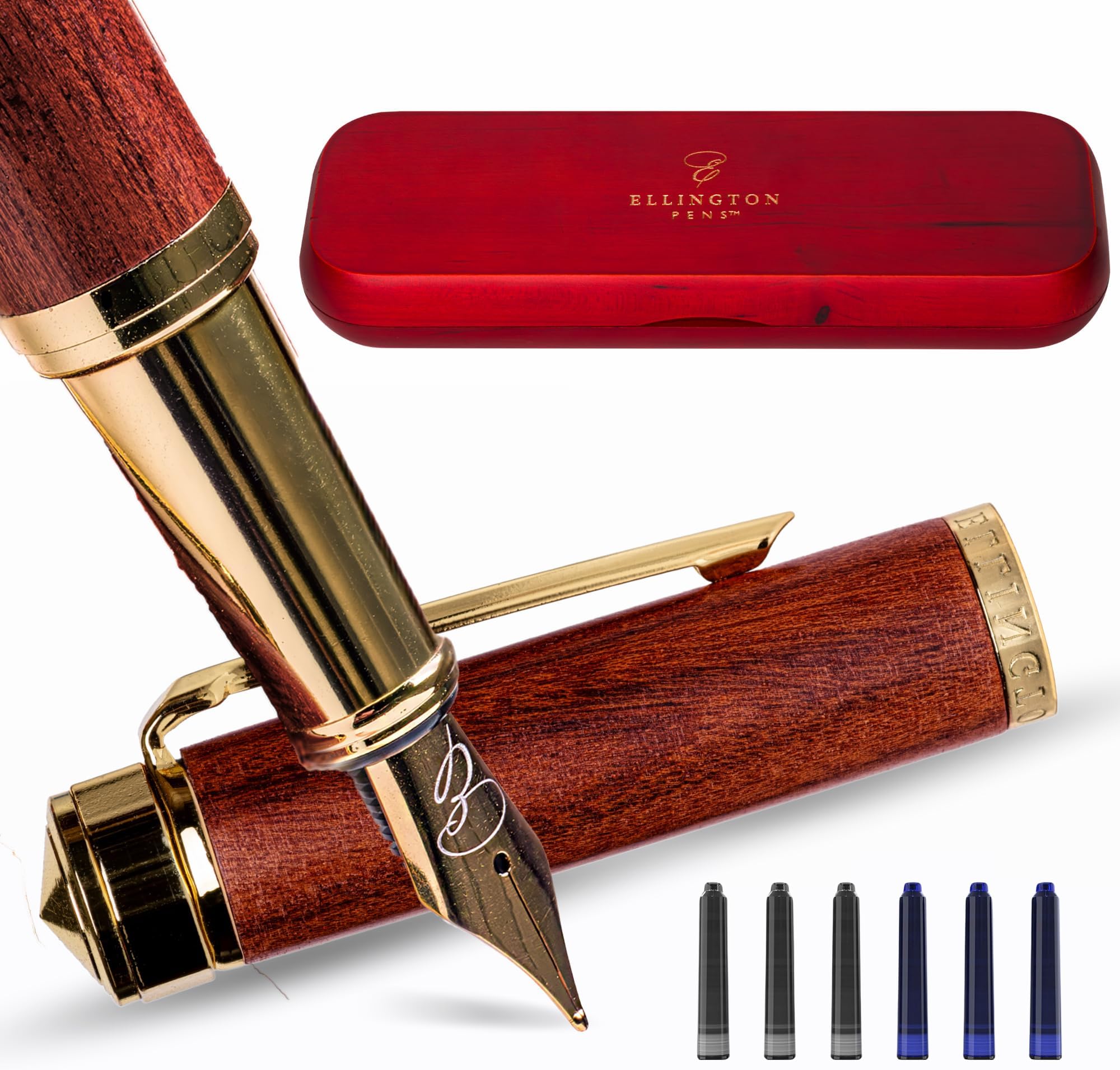 Amazon.com : Ellington Pens Elegant Wood Fountain Pen Set – Includes ...