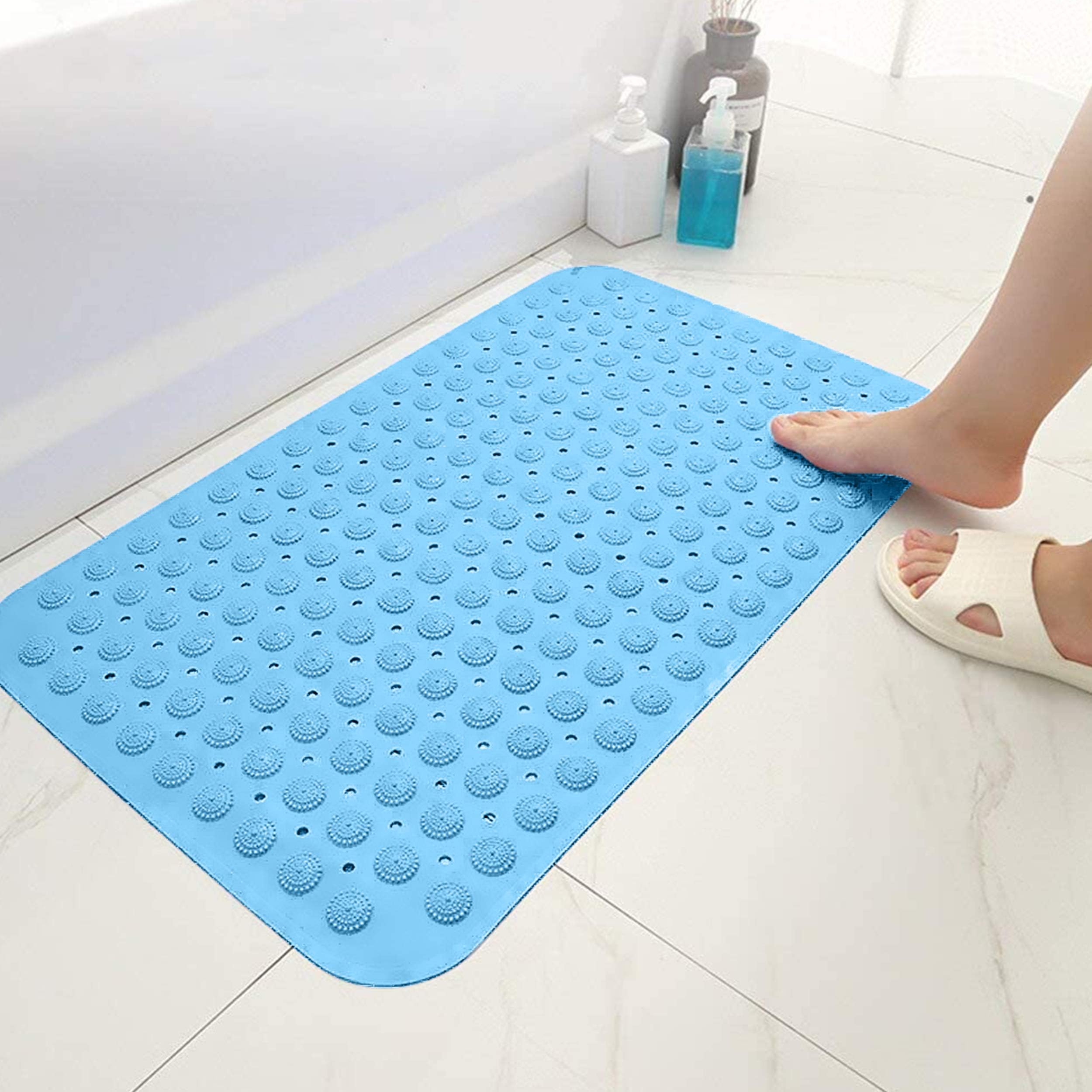Buy Zammy Foot Scrubber Shower Mat with Pumice Feet Scrub Stone, Round ...