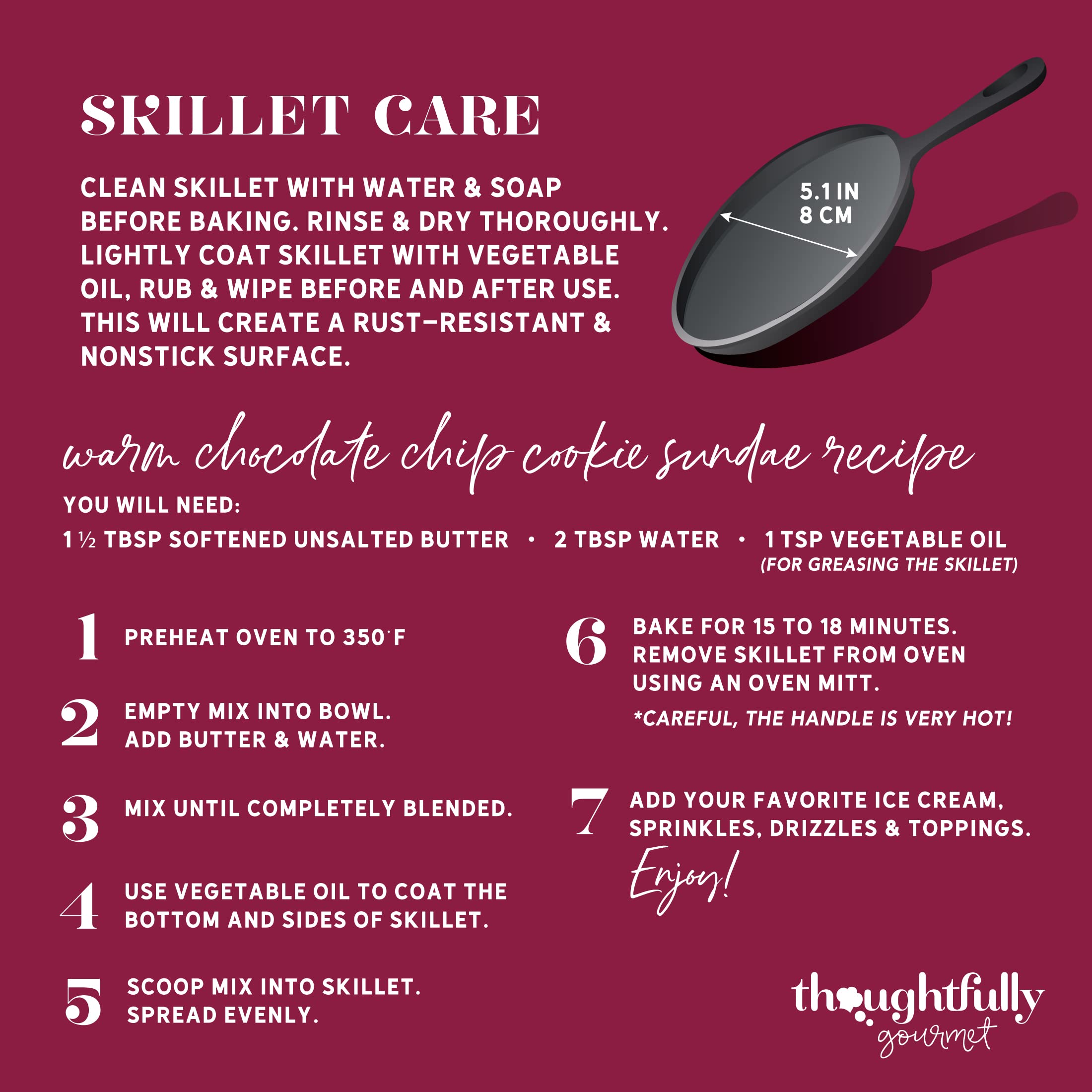 Snapklik.com : Thoughtfully Gourmet, Cookie Skillet Baking Kit, Made