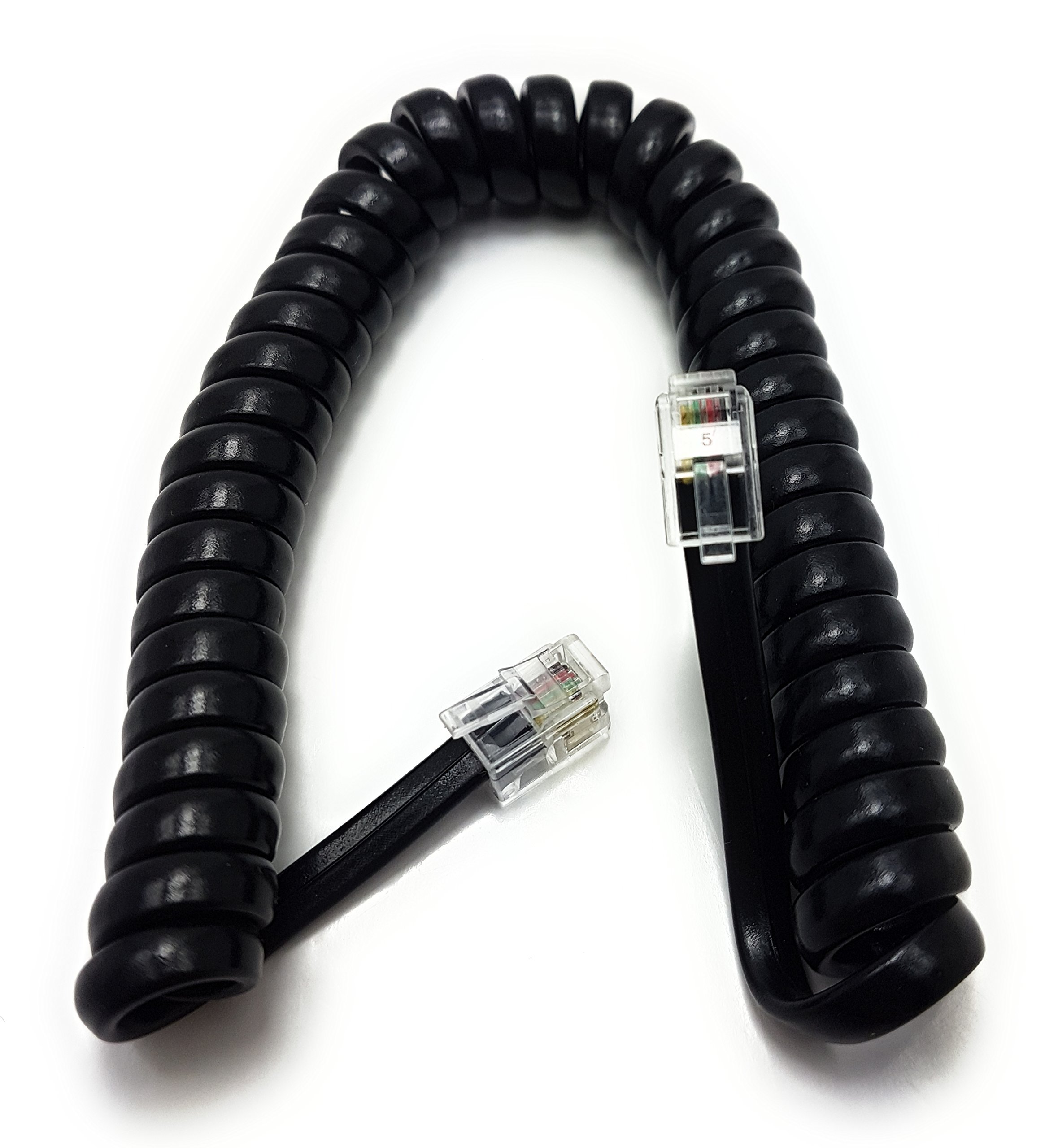 MainCore 1.5m long RJ10 Plug to RJ10 Plug Coiled Telephone Handset ...