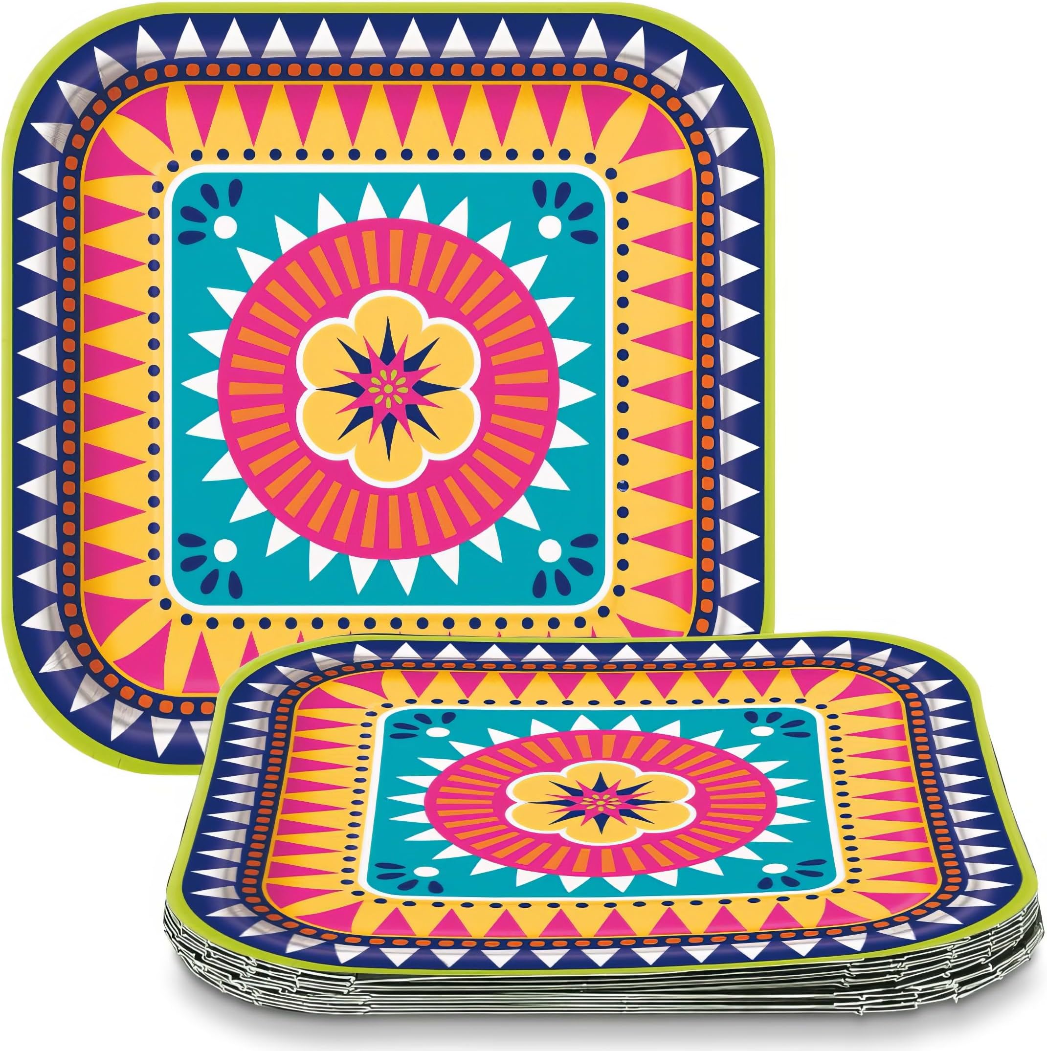 Amazon.com | Unique Round Dinner Paper Plates - 9" | Rainbow Fun Emoji ...