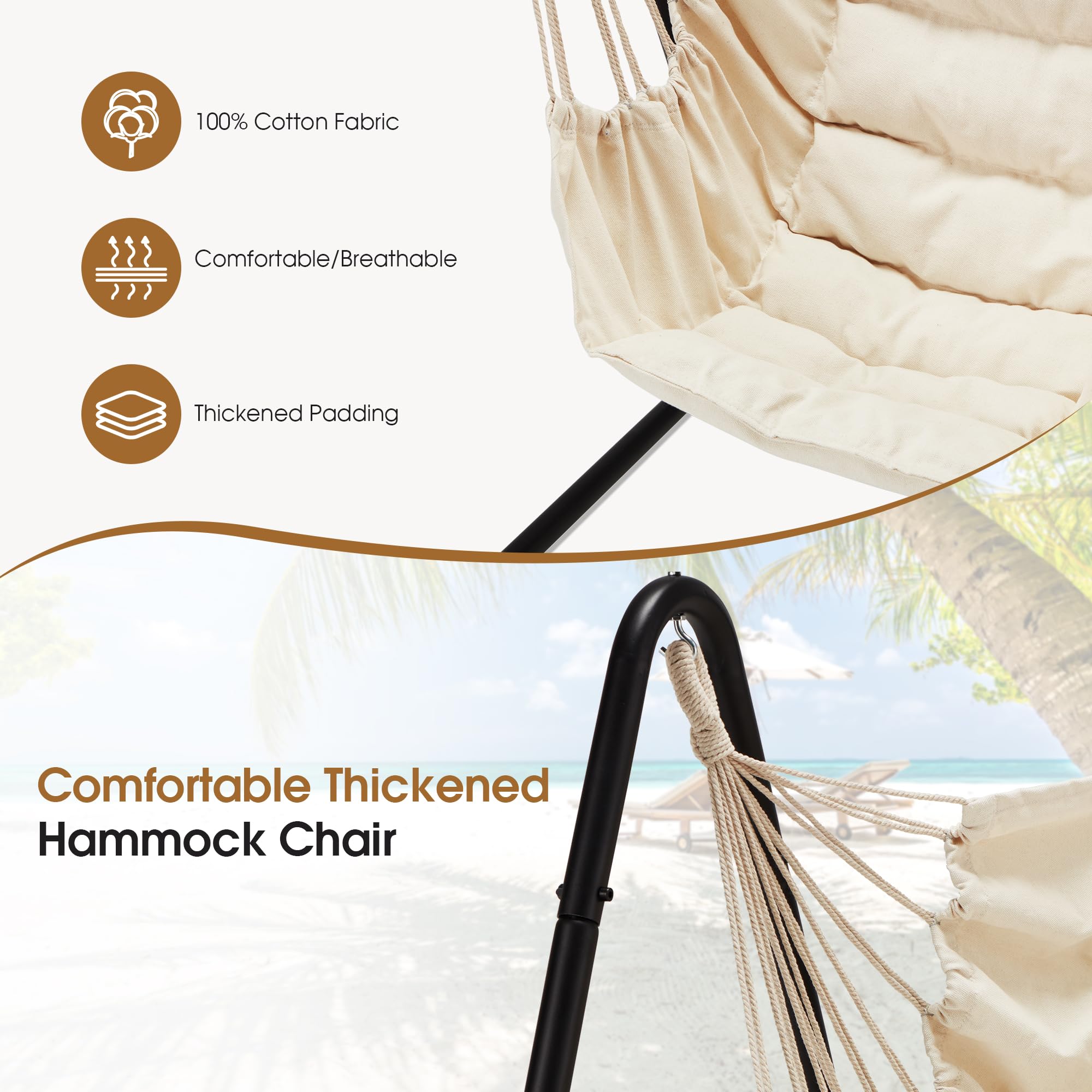 Hammock Chair Stand,Heavy-Duty Steel Hammock Stand,450LBS Multi-Use ...