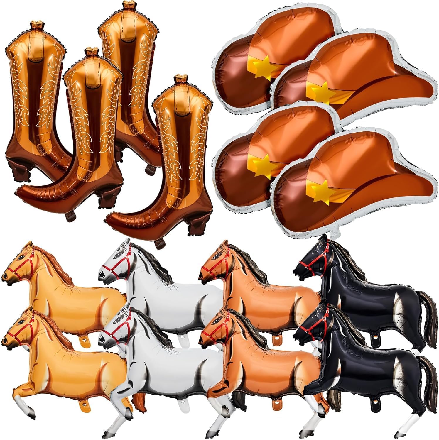 Amazon.com: Western Themed Party Balloons 8 Pcs Horse Balloons 4 Pcs ...