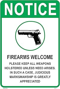 Amazon.com: Notice Firearms Welcome Sign – Public Safety Sign with a ...