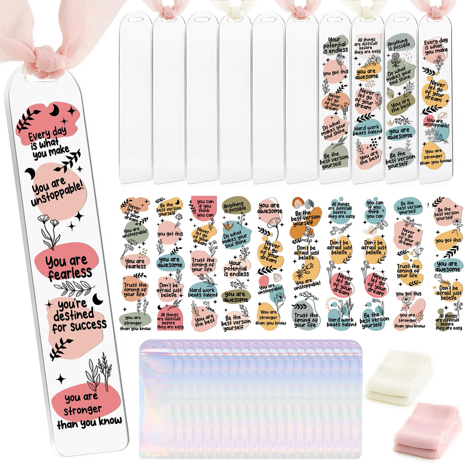 Amazon.com: Dazoratix Blank Clear Acrylic Bookmarks - 60 Pcs Bookmark ...