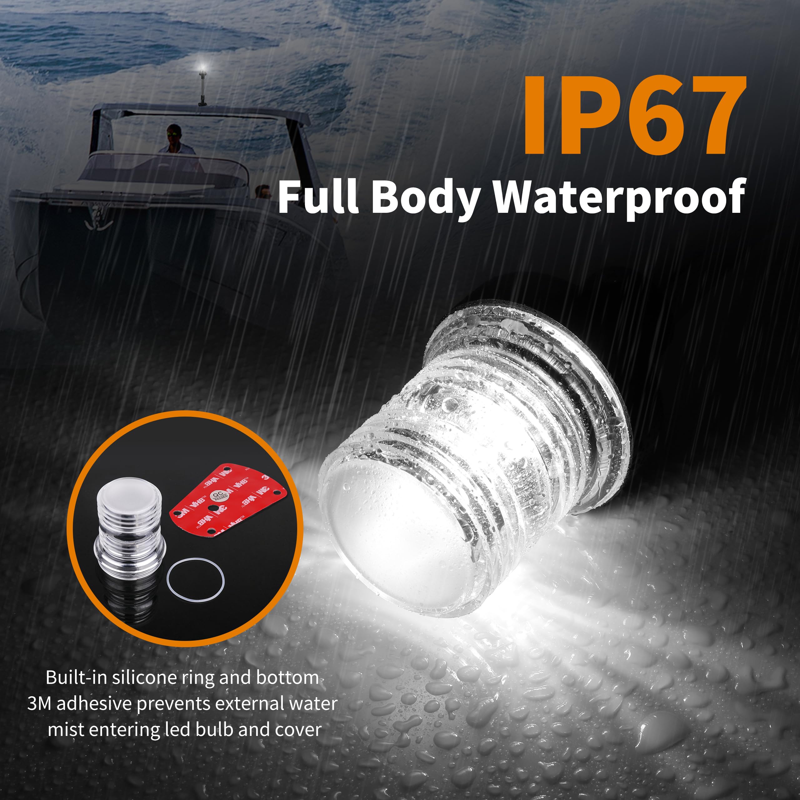 Snapklik.com : RVZONE Stern Lights For Boats, 12 Inch 180 Fold Down ...