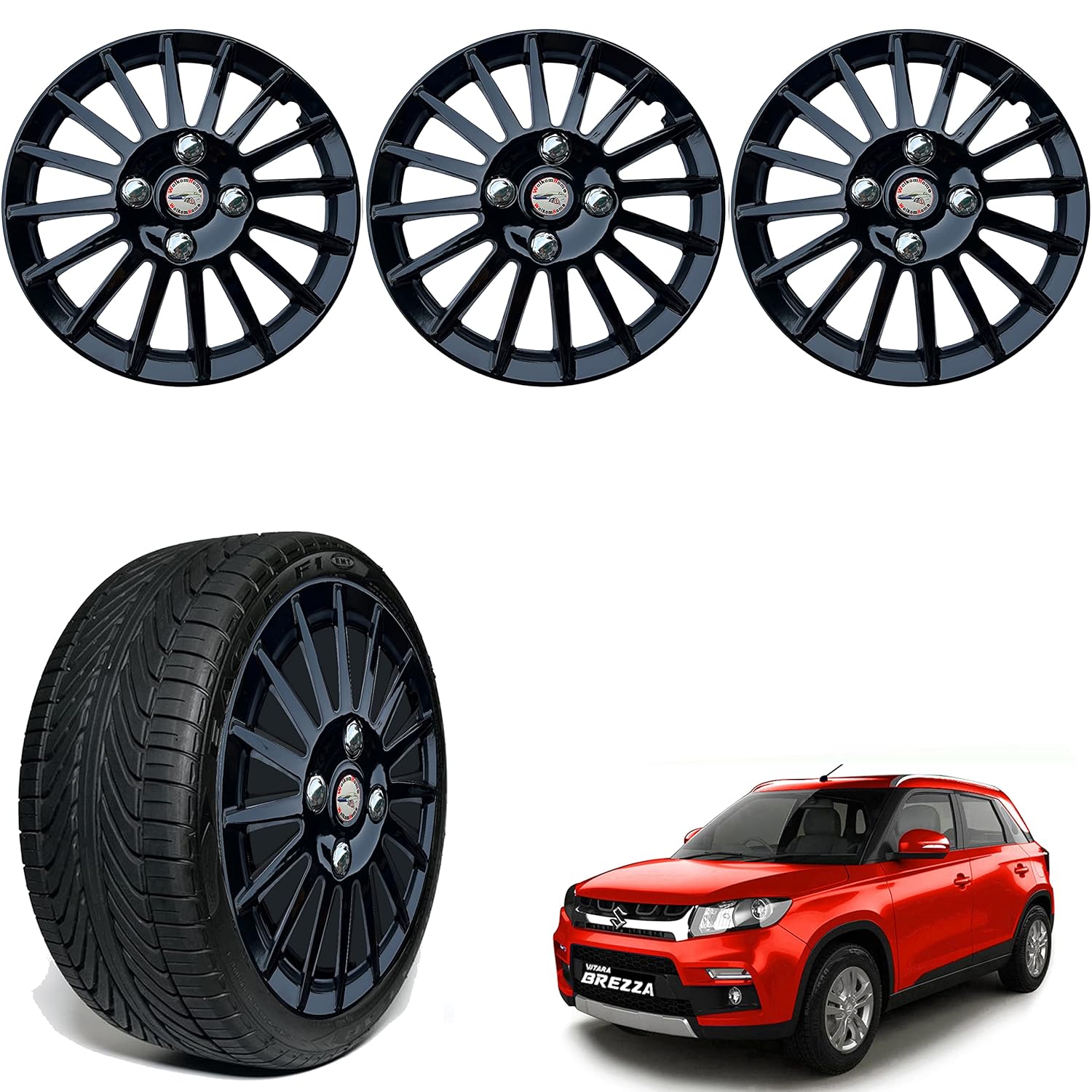 WolkomHome car Wheel Cap, Hub Cap Wheelcover 16 Inch Wheel Cover Multi ...