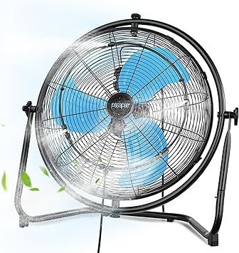 20" High Velocity Industrial Floor Fan, 3-Speed Metal Heavy Duty Fan ...
