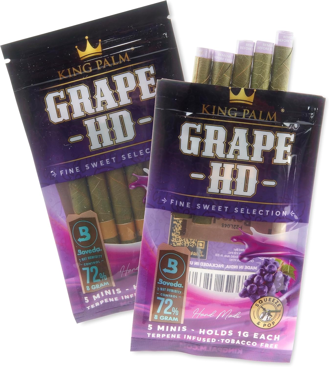 Amazon.com: KING PALM Flavors Mini Size Cones - Squeeze & Pop Pre Rolls ...