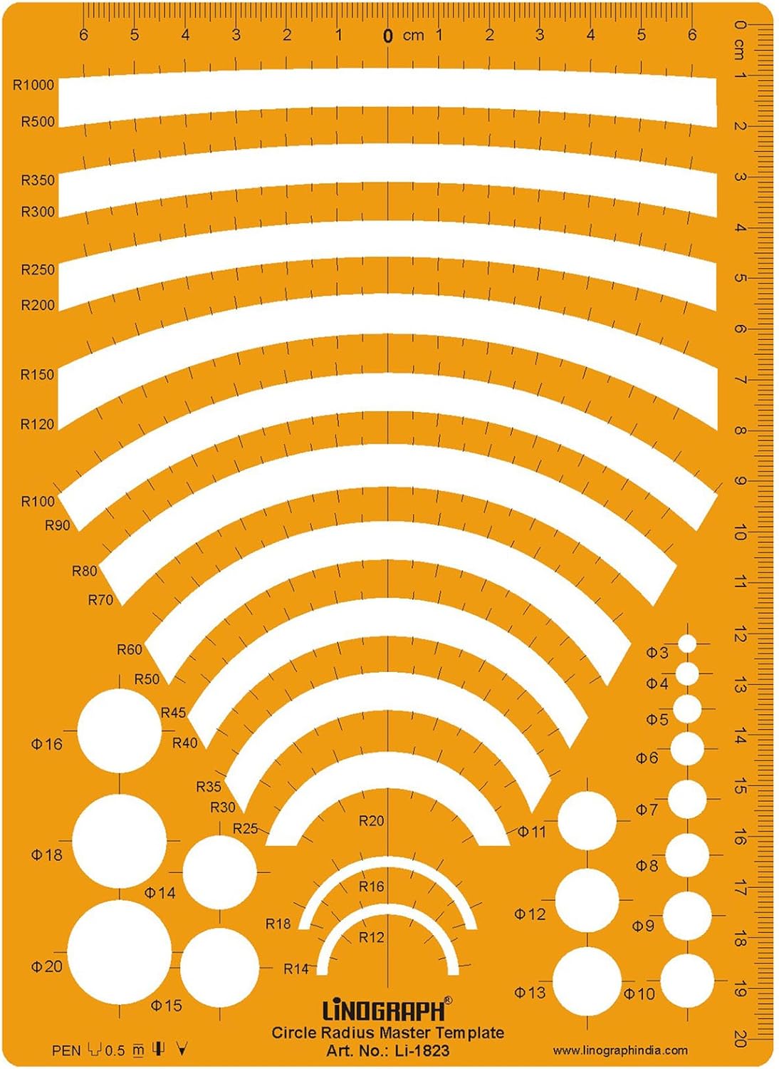 Circle Radius Master Template Design Stencil Symbols Technical Drawing ...