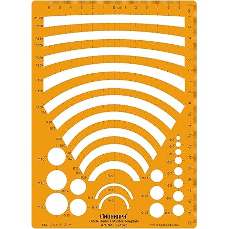 Circle Radius Master Template Design Stencil Symbols Technical Drawing ...