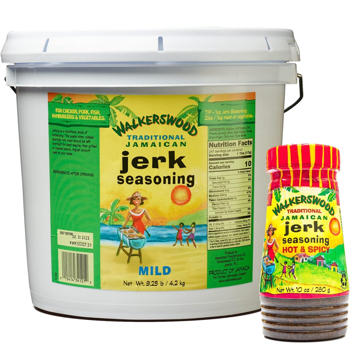 Walkerswood Traditional Jamaican Jerk Seasoning Hot & Spicy 10 Oz at ...