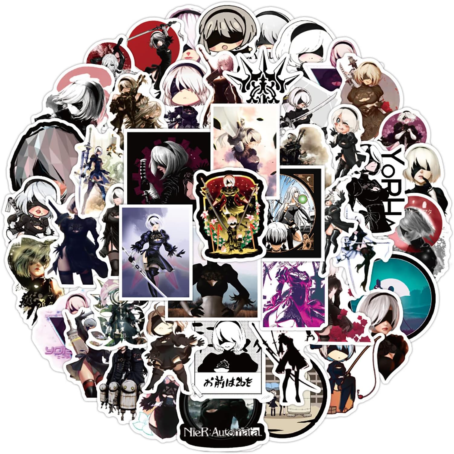 Amazon.com: NieR:Automata Aesthetic Stickers for Teen Laptop,50pcs Cool ...
