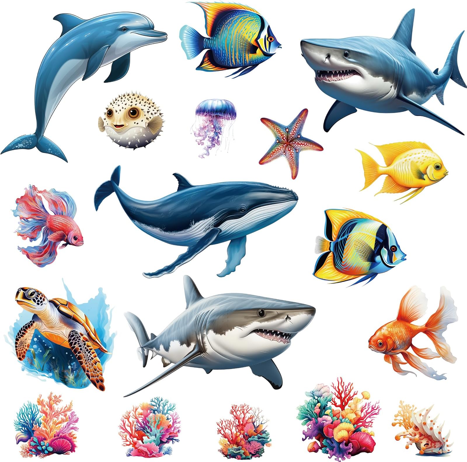 Amazon.com: Fun Express Realistic Sea Ocean Animal Cardboard Cutouts ...
