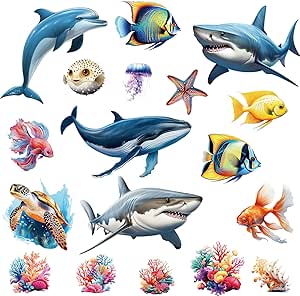 WorldBazaar 50 Pcs Sea Life Cut Outs Realistic Ocean Animal Classroom ...