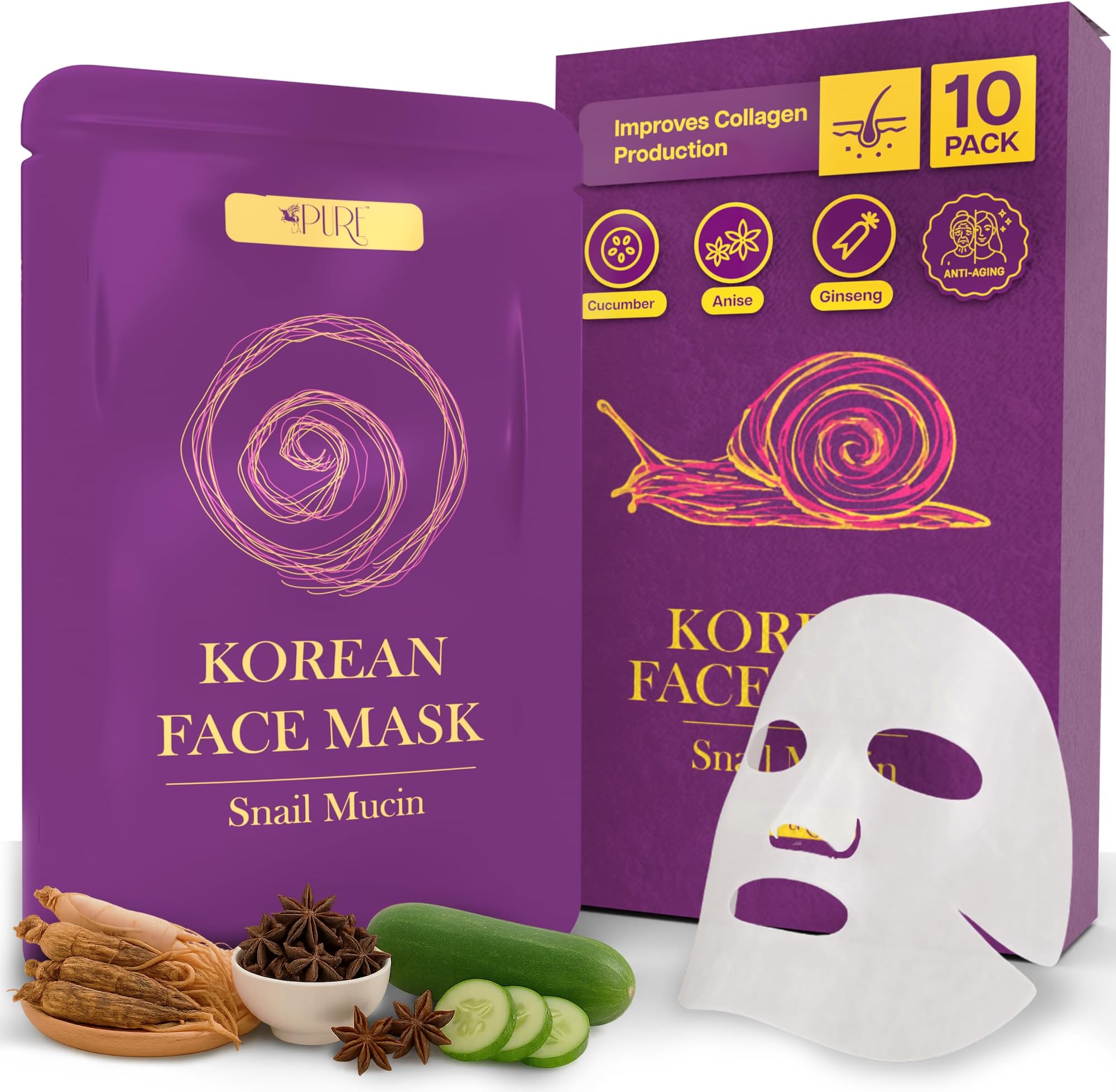 Amazon.com : Dr.G Black Snail Lifting Korean Face Mask Set, 5pk ...