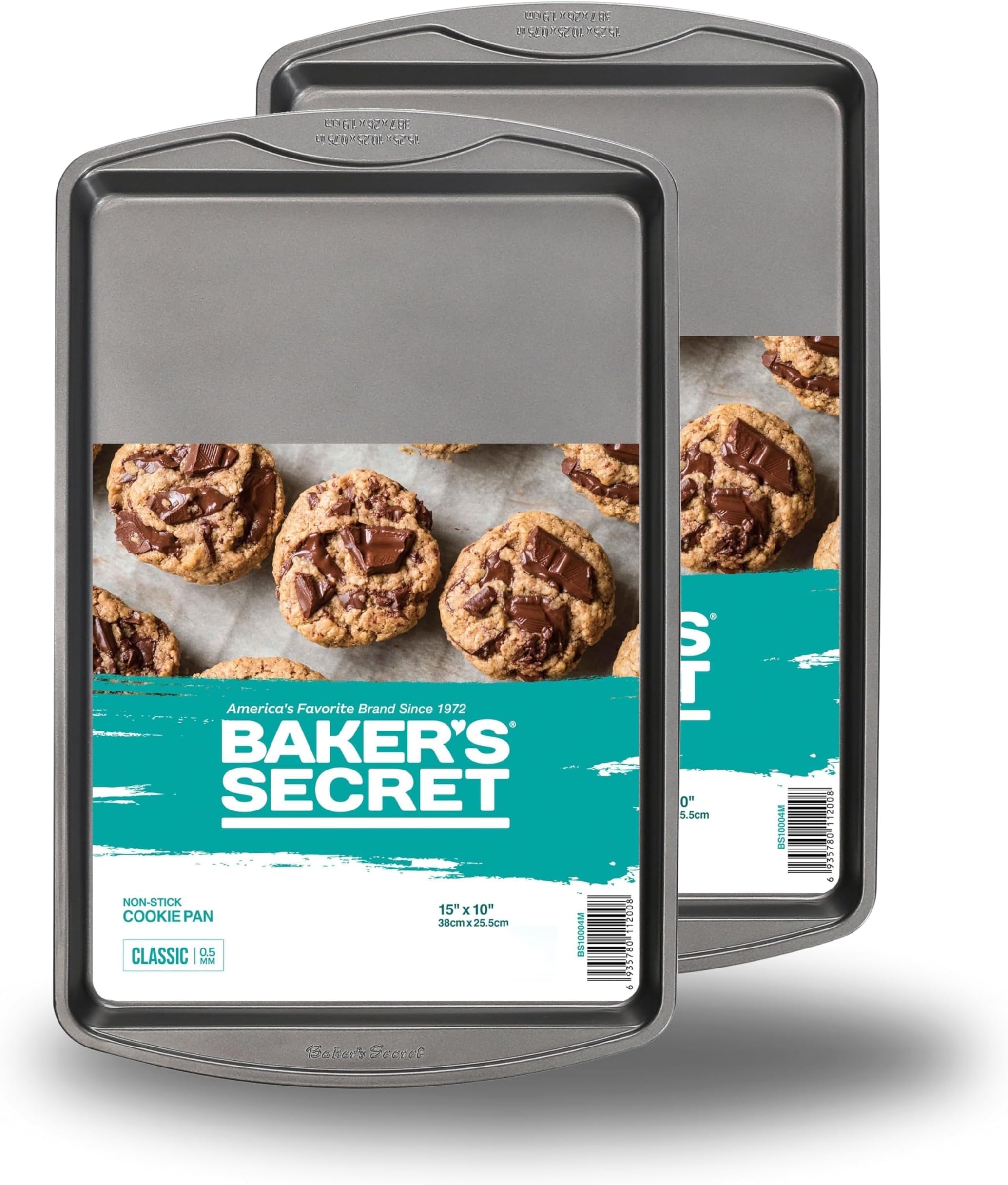 Amazon.com: Baker's Secret Nonstick Cookie Sheets 15in baking area ...