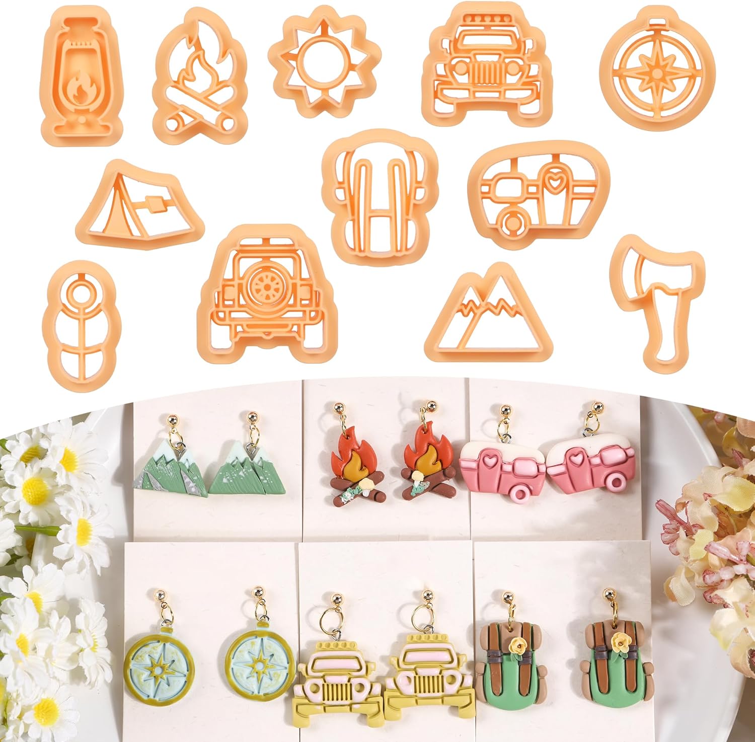 Amazon.com: Puocaon Camping Polymer Clay Cutters - 12 Pcs Tractor Tents ...