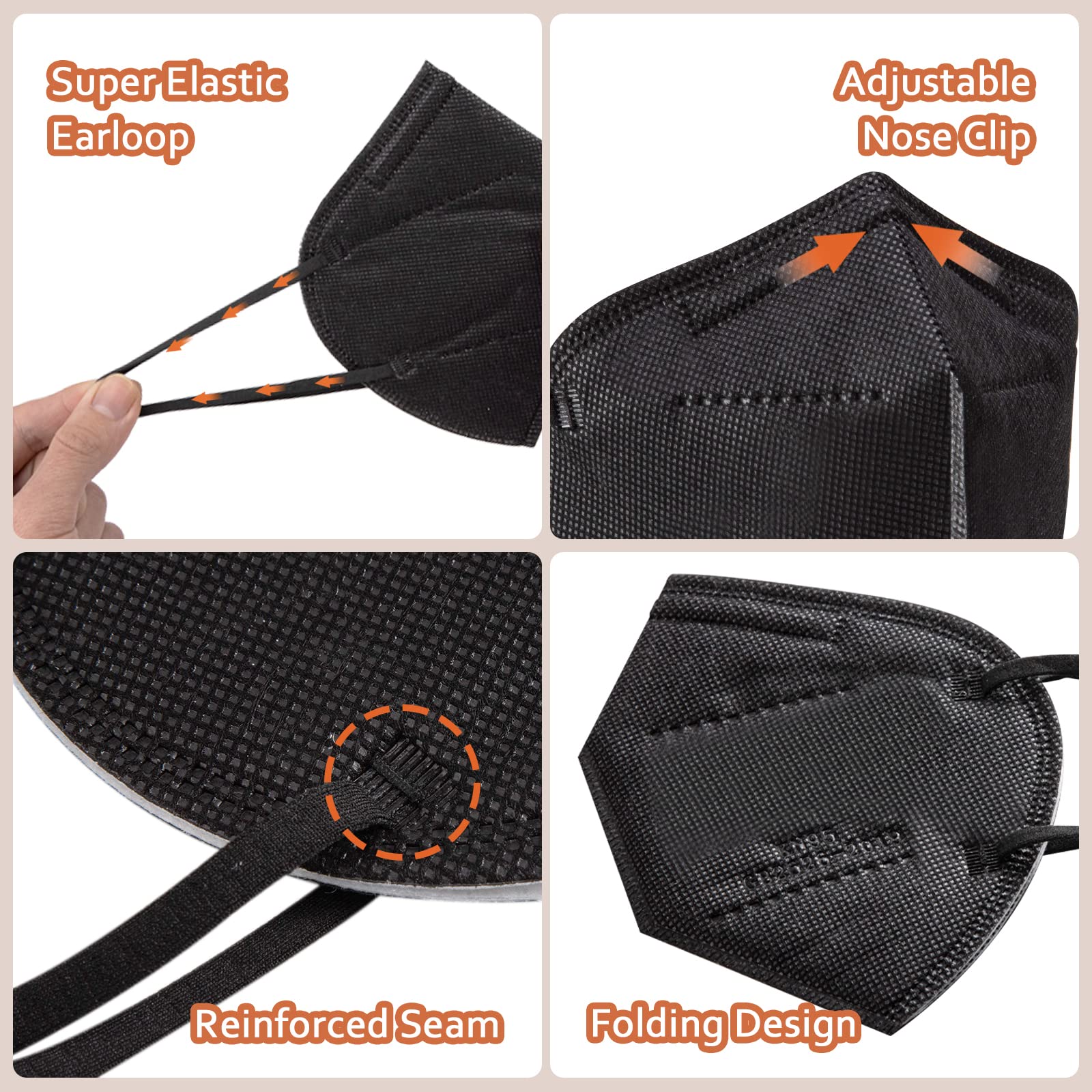 Snapklik.com : KN95 Face Masks 50 Pcs, Individually Wrapped, 5-Ply ...