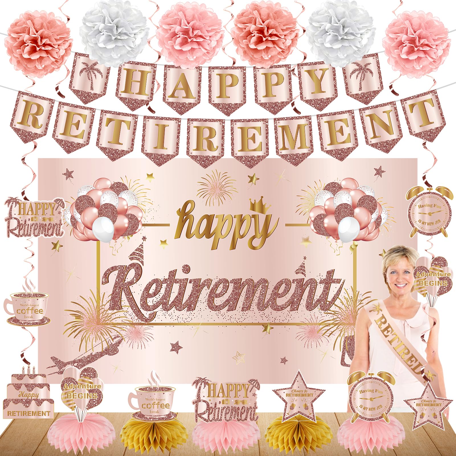 Amazon.com: Kuxriox 20PCS Happy Retirement Party Decorations Kit for ...