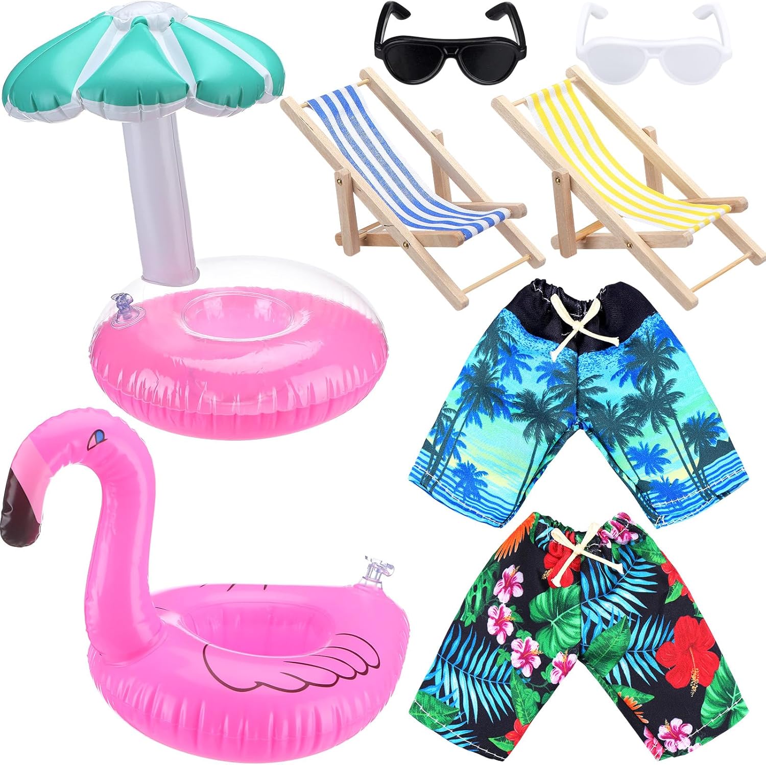 Vertintong 2 Pack Christmas Elf Doll Beach Set Summer Beach Elf Doll ...