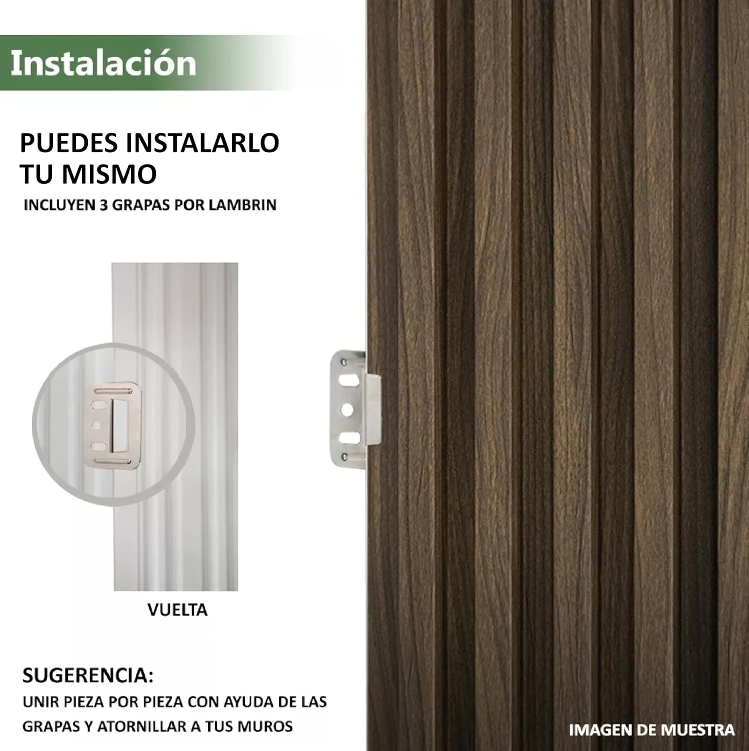 JAUZ IMPROVEMENT Lambrin Decorativo Panel Wpc 3D Acanalado Ranurado ...