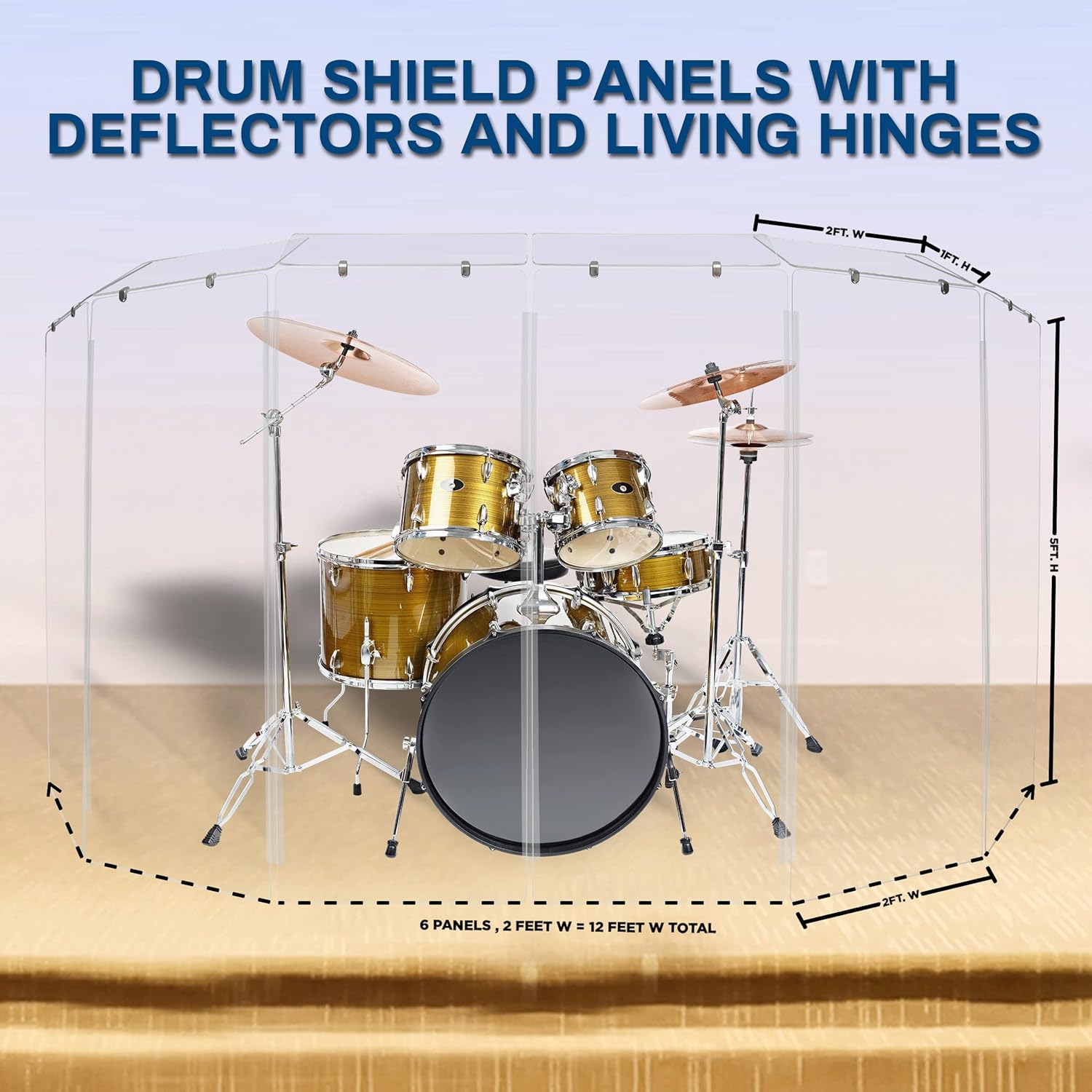 Clear Acrylic Drum Shield with Living Hinges - 6 Nepal | Ubuy