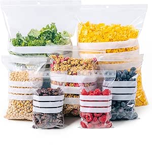 Pakico 100 Sacchetti di plastica 10 x 15 cm trasparenti richiudibili ...